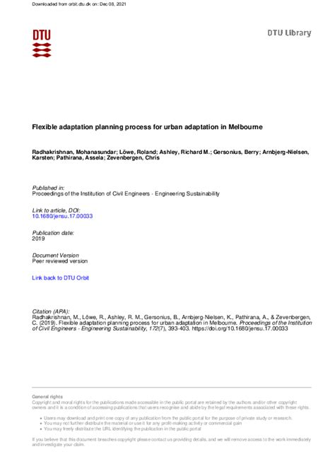 Pdf Flexible Adaptation Planning Process For Urban Adaptation In