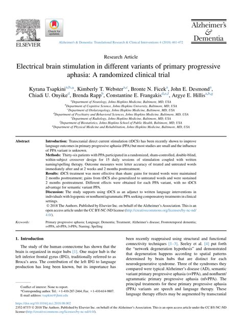 Pdf Effects Of Different Language And Tdcs Interventions In Ppa And