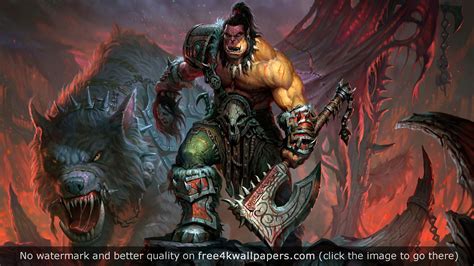 World Of Warcraft Orc 4K 4K Wallpaper Grom Hellscream Garrosh