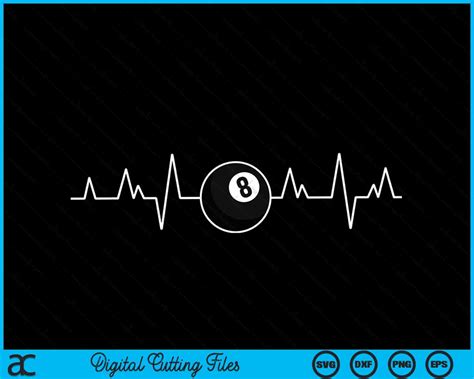 Pool Players Heartbeat Billiards 8 Ball Svg Png Cutting Files