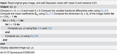 Algorithm For Enhancing The Quality Of A Greylevel Image Download Table