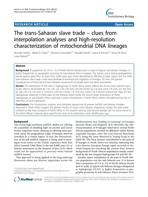 Pdf The Trans Saharan Slave Trade Clues From Interpolation Analyses