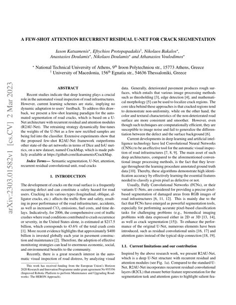 Pdf A Few Shot Attention Recurrent Residual U Net For Crack Segmentation