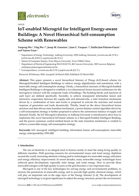 pdf iot enabled microgrid for intelligent energy aware buildings a