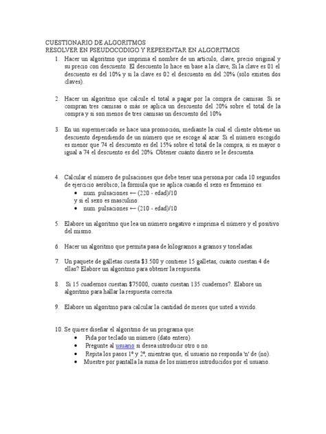 Algoritmo Pdf Algoritmos Áreas De Informática