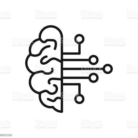 인공 지능의 편집 가능한 아이콘 흰색 배경에 격리된 벡터 그림 프레젠테이션 웹 사이트 또는 모바일 앱에 사용 인간 신경계에 대한 스톡 벡터 아트 및 기타 이미지 Istock