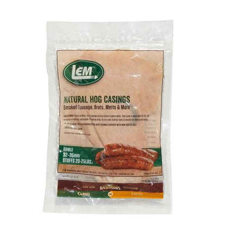Lem Natural Hog Sausage Casings Edible 32 35mm 6 1 Oz Package