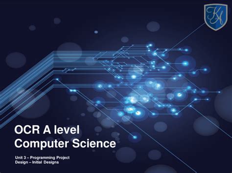 Ocr Gce A Level Computer Science Programming Project Design Section