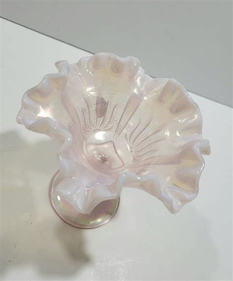 Vintage Fenton Pink Opalescent Compote Vintage Opalescent Fenton Glass