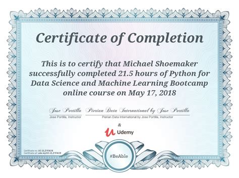 michael shoemaker mba on linkedin completion certificate for python
