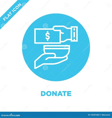 Donate Icon Vector From Charity Elements Collection Thin Line Donate
