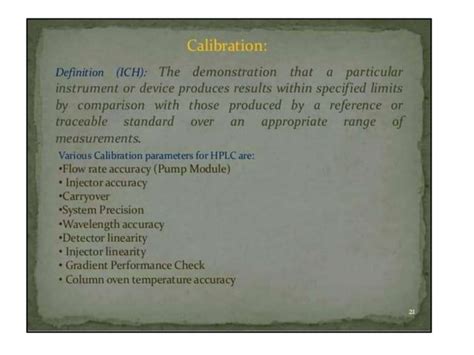 Hplc Calibrationpptx Chemistry Science