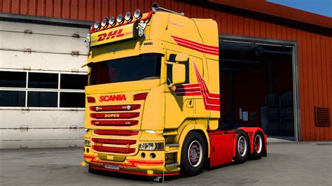 Ets Scania Fred Dhl Skin V Scania Skins Mod F R Eurotruck