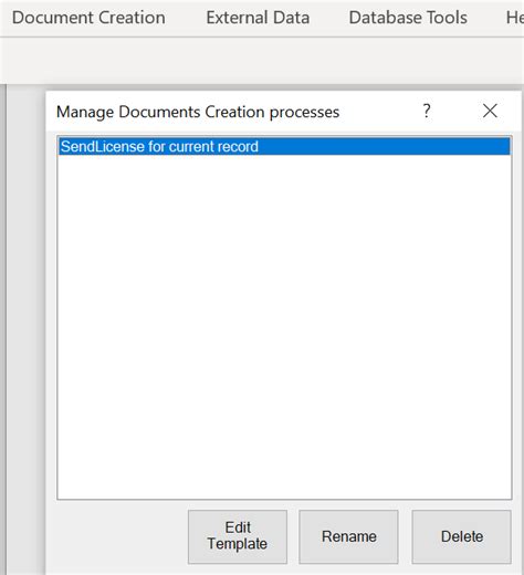 Manage Processes 4tops Document Creation Using Microsoft Access