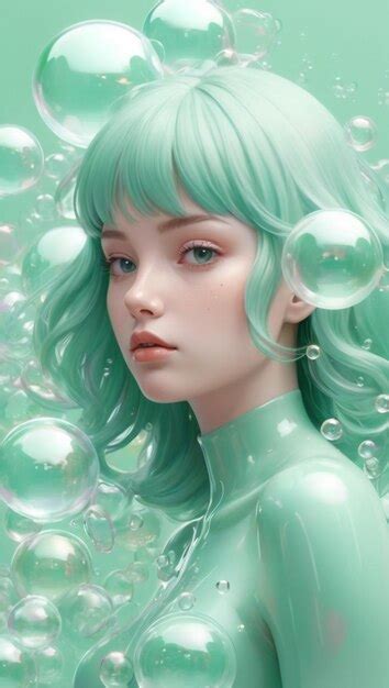 Premium Photo A Face Enjoying The Shower Of Bubbles