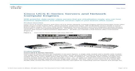 Pdf Cisco Ucs E Series Servers And Network Compute Engines Data · All The Servers Are High