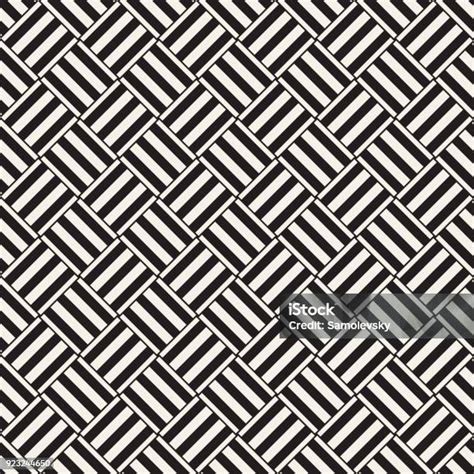 트렌디한 능 직물 직조 격자 추상적인 기하학적 배경 디자인입니다 벡터 원활한 흑백 패턴입니다 0명에 대한 스톡 벡터 아트 및 기타 이미지 Istock