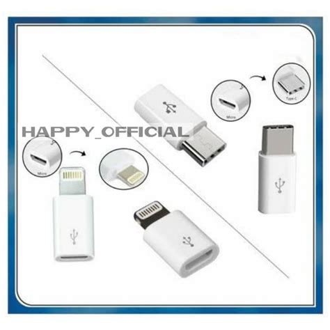 Jual Adapter Connector Micro To Type C Micro To Ios Shopee Indonesia