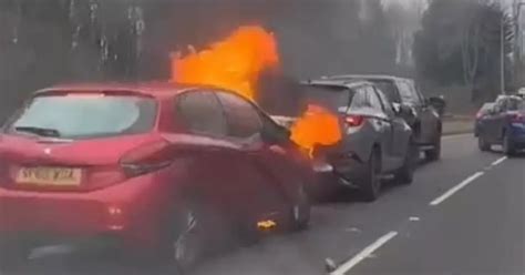 Car Bursts Into Flames In Horror Multi Vehicle Crash In Fife As Man