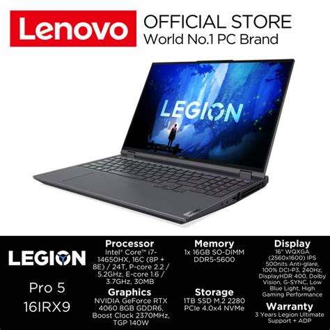 Jual Laptop Lenovo Legion Pro Irx Wqxga Ips Dci P Hz Core I Gen Hx Ram