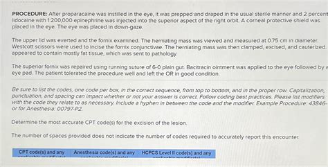 Solved PROCEDURE After Proparacaine Was Instilled In The Chegg