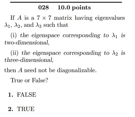 Solved 028 100 Points If A Is A 7 X 7 Matrix Having