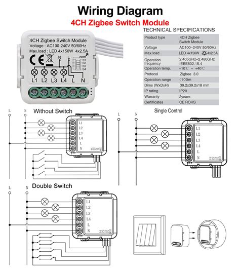 Module De Commutation Tuya Zigbee 30 10a Contrôle Vocal 1 à 4 Gangs Cdiscount Bricolage