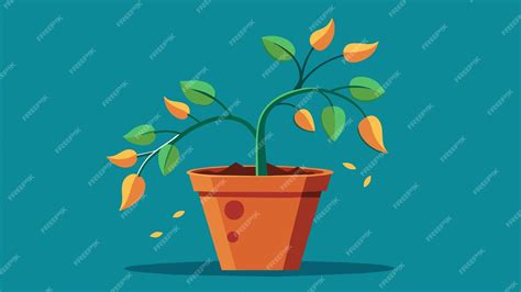 Premium Vector A Wilted Plant In A Pot Representing The Withering