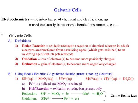 PPT Galvanic Cells PowerPoint Presentation Free Download ID