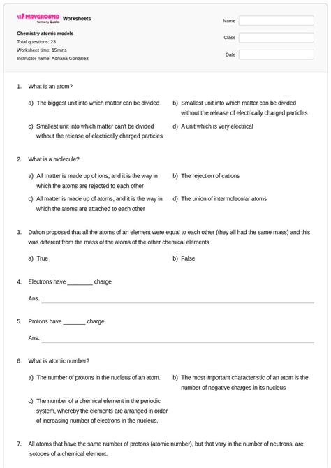 50 Atomic Models Worksheets On Wayground Free And Printable