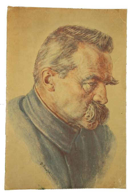 Józef Piłsudski Portret Druk Na Kartonie 网上拍卖 网上投标 价格 Onebid