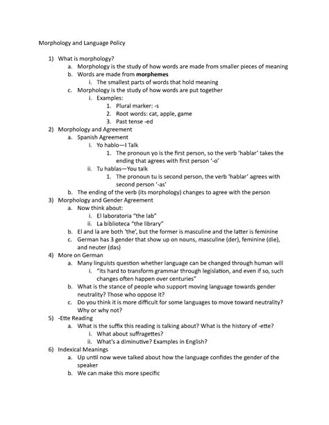 Morphology And Language Policy Morphology Is The Study Of How Words Are Made From Smaller