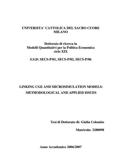 Static Vs Dynamic Models INTRODUCTION TO MICROSIMULATION MODELS