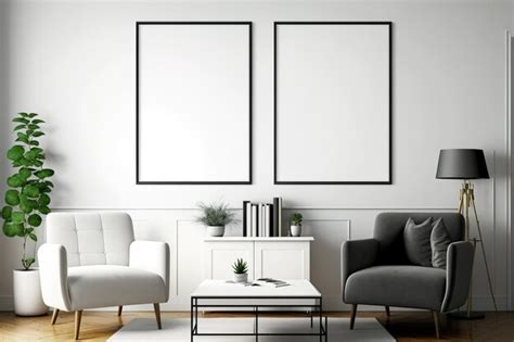 Premium Ai Image Mockup Of Two Classic Style Vertically Aligned Blank