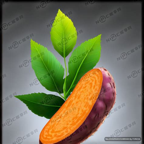 AI创作图红薯带绿叶nipic 昵图网
