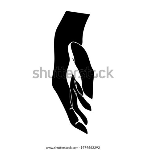 Continuous Line Drawing Hands Palms Together Stock Vector Royalty Free
