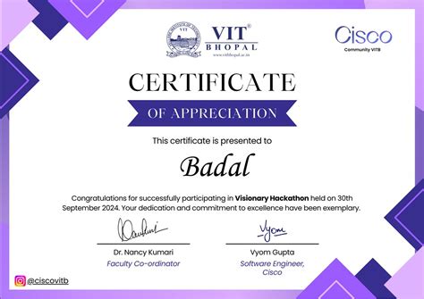 Badal Singh On Linkedin Thrilled To Share That Ive Completed The Hackathon Organized By The Cisco