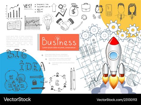 Sketch Business Startup Infographic Concept Vector Image