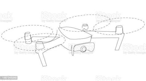 Dessin Au Trait Simple Dun Avion Drone Volant Graphique Davion Sans