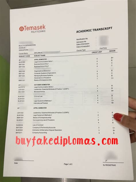 When Do People Have To Buy Fake Temasek Polytechnic Transcript Buy