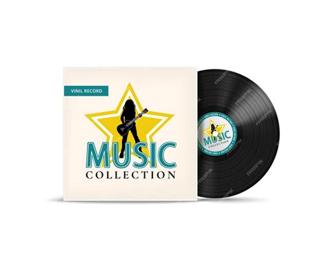 Free Vector Realistic Vinyl Record Cover Mockup Retro Music