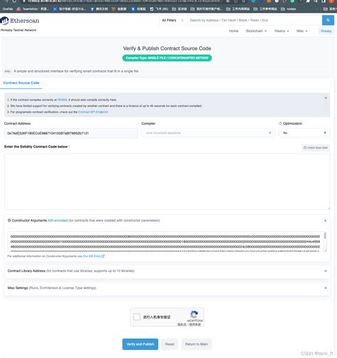 etherscan上验证发布合约（verify and publish）完整详细步骤 verify and publish contract