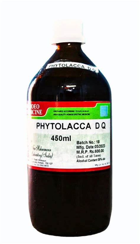 450ml Phytolacca Decandra Mother Tincture Medicine At Rs 600 Bottle Mother Tincture