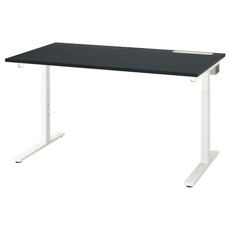 Mittzon 밋손 책상 블랙스테인 물푸레무늬목블랙 화이트 140x80 Cm Ikea
