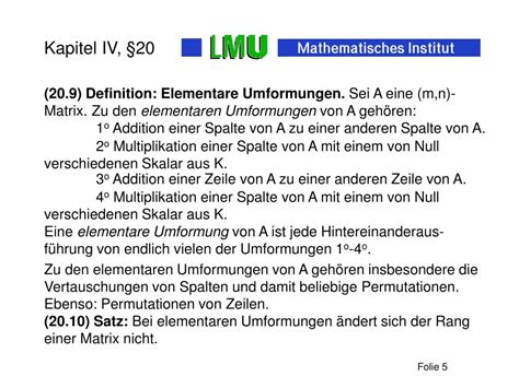 Ppt §20 Der Rang Einer Matrix Powerpoint Presentation Free Download