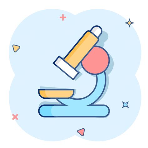 Premium Vector Vector Cartoon Microscope Lab Icon In Comic Style