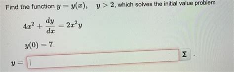 solved find the function y y x y 2 which solves the