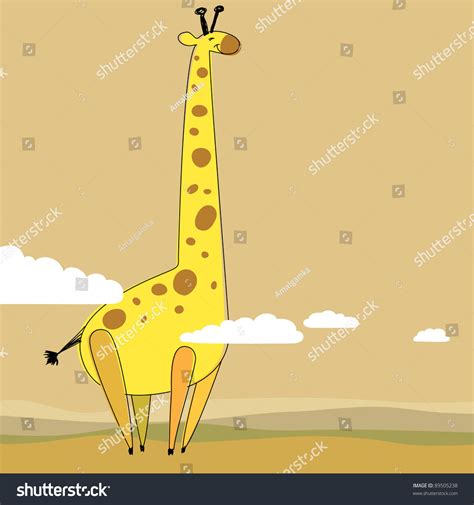 Funny Giraffe Illustration Stock Vector 89505238 Shutterstock
