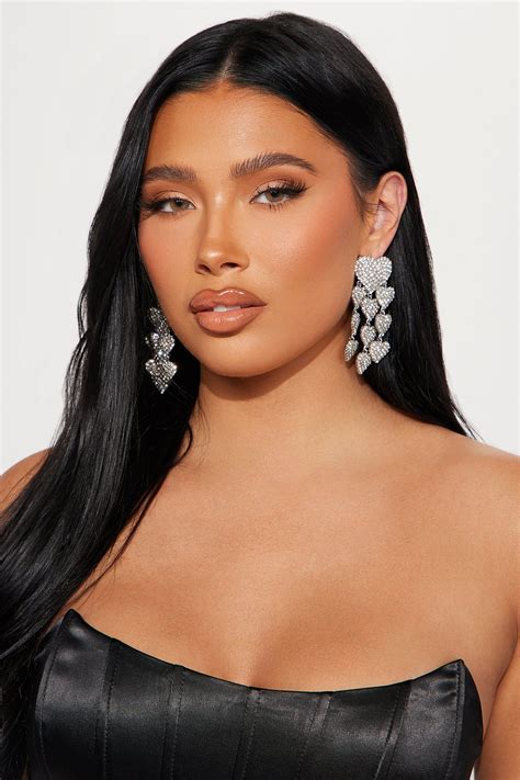 Love Me Always Earrings Silver Fashion Nova In 2024 Classic Makeup Fashion Makeup Hair