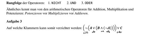 Boolesche Algebra Klammern Schule Mathematik Informatik